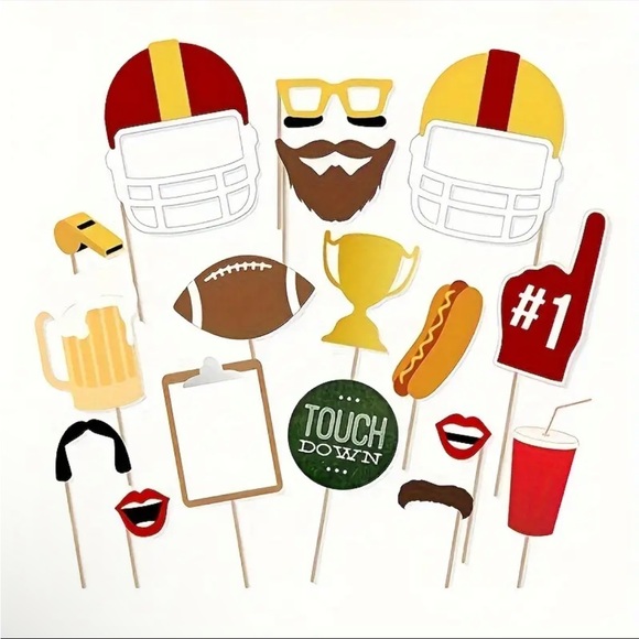 Party Supplies | 25 Pieces Football Photo Booth Props Helmets Beer Food ...